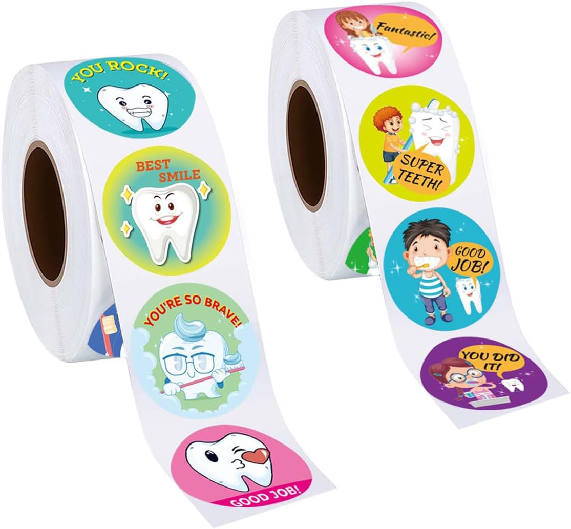 Amazon.com: Simple Dental Stickers - Prizes and Giveaways - 100 per Pack