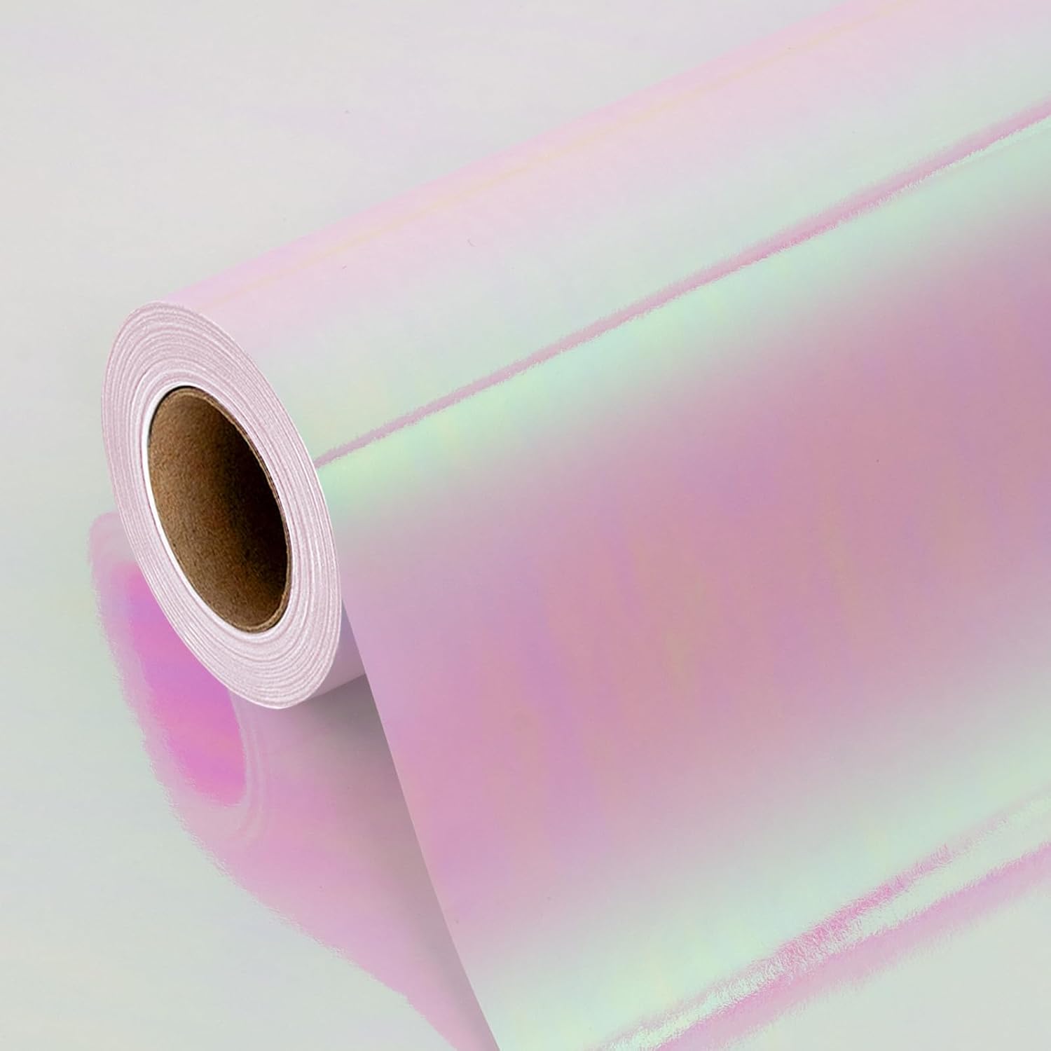 Amazon.com: Homeral Pink Holographic Wrapping Paper Roll - Iridescent ...