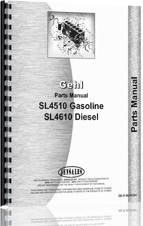 Amazon.com: Gehl SL4510 Skid Steer Loader Parts Manual : Patio, Lawn ...