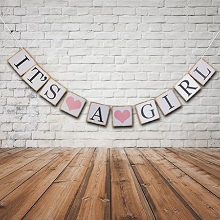 Amazon.com: Rose Gold Welcome Baby Girl Banner, Glitter A Little ...