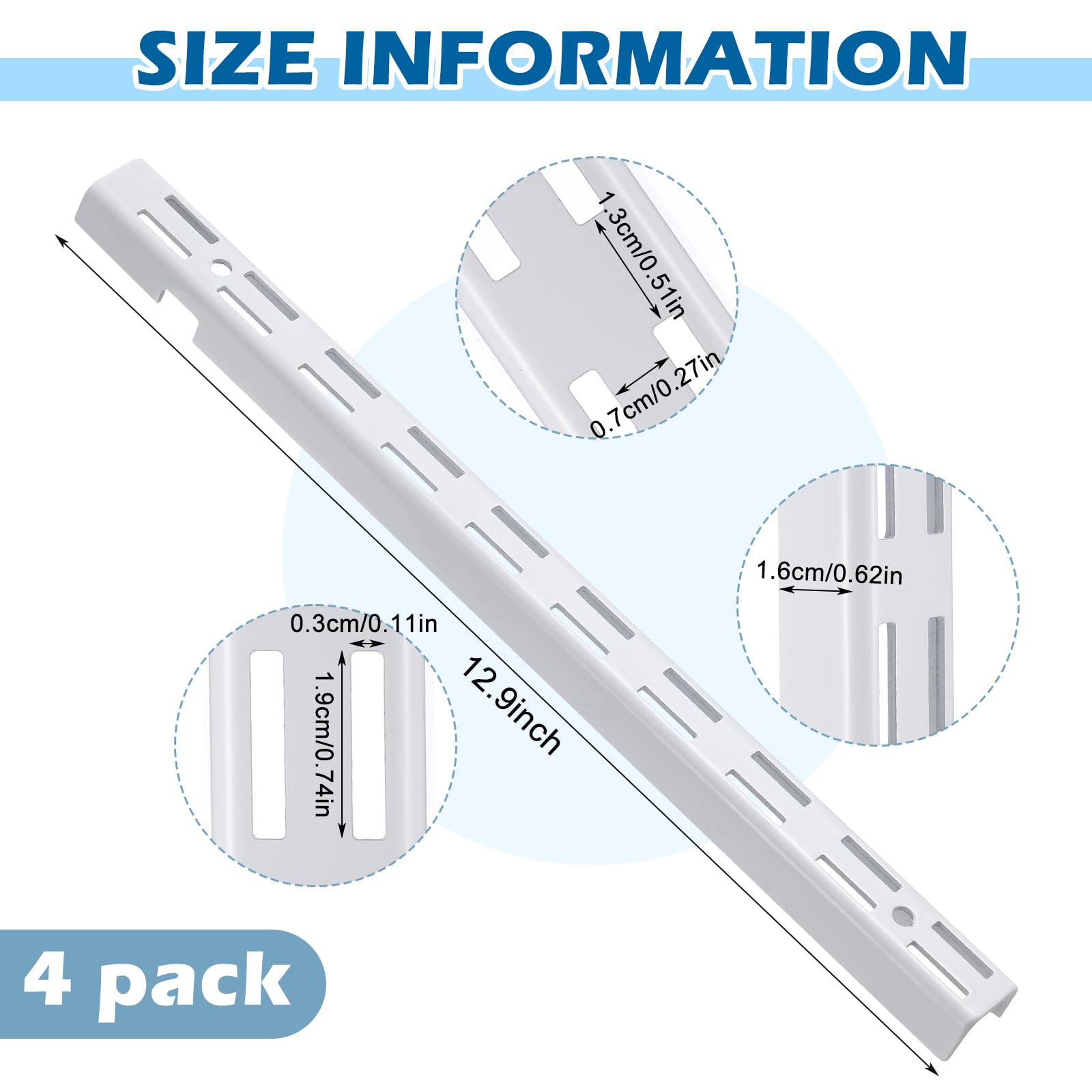 Snapklik.com : Tandefio 4 Pcs 12 Inch Dual Track Upright Wall Shelving ...