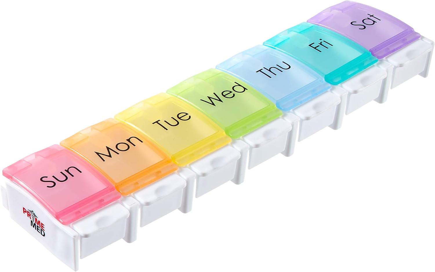 Amazon.com: PrimeMed Push-Button Pill Organizer - One Week Color Coded ...