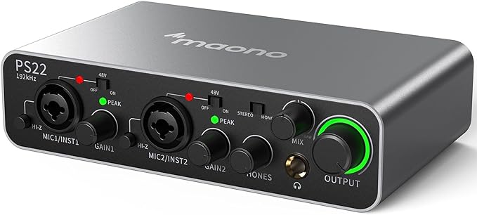 Amazon.com: MAONO USB Audio interface for PC with 60 dB Pro-preamp ...