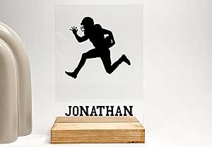 Amazon.com: MIRROR MANIA Football Player Display Stand, Wood Base and ...