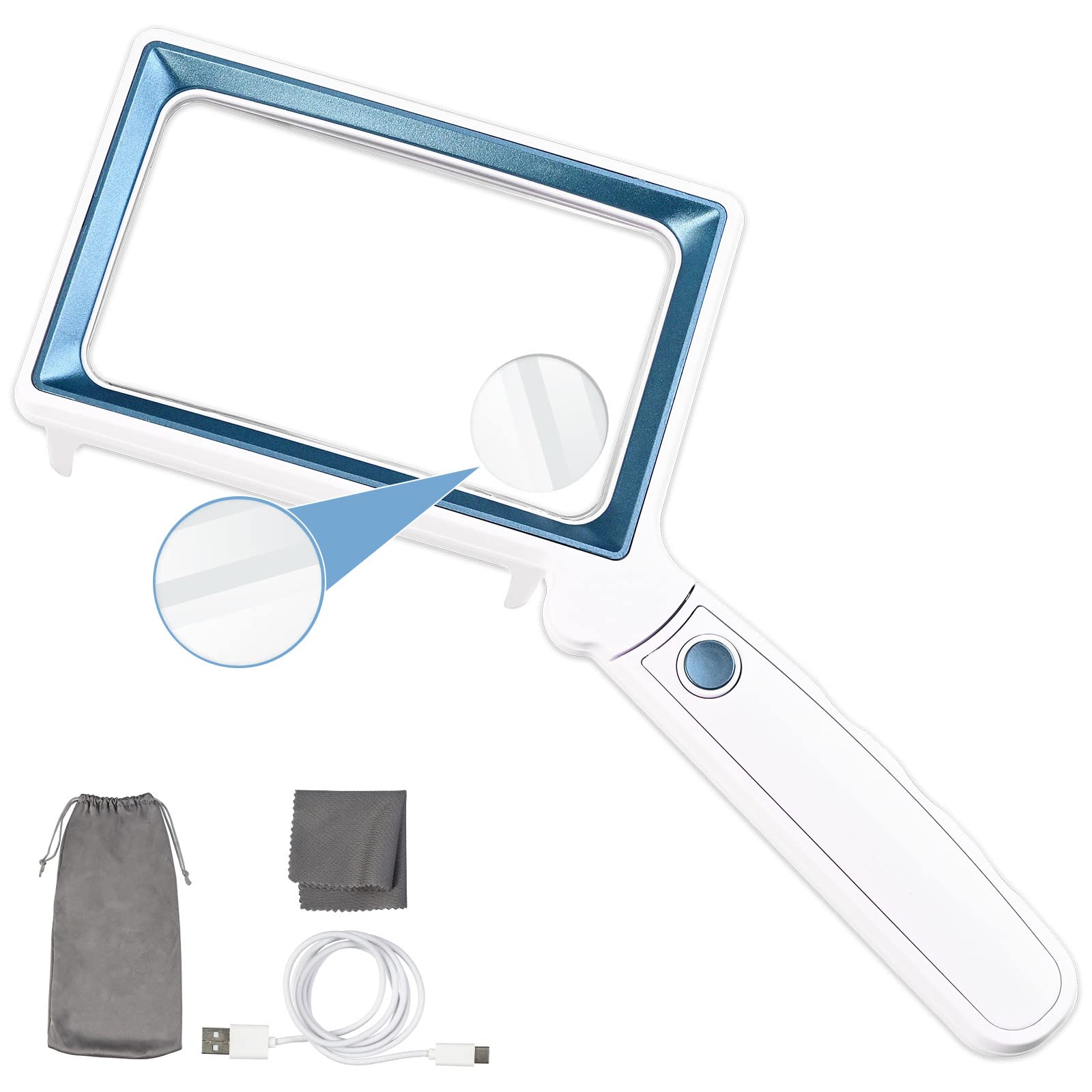 Amazon.com: Faburo Magnifying Glass with Light and Stand(4X/10X ...
