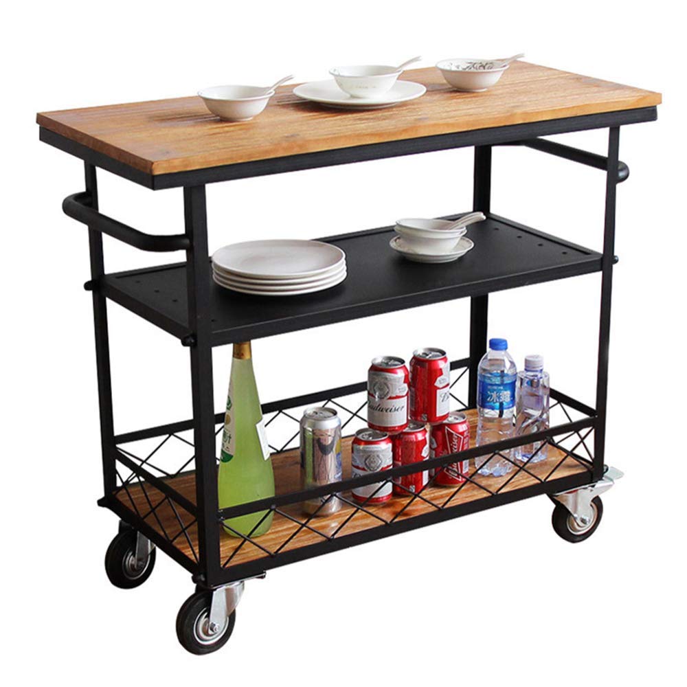 Buy ZXYY Industrial Rolling Bar Drinks Trolley and Serving Trolley/Wine ...