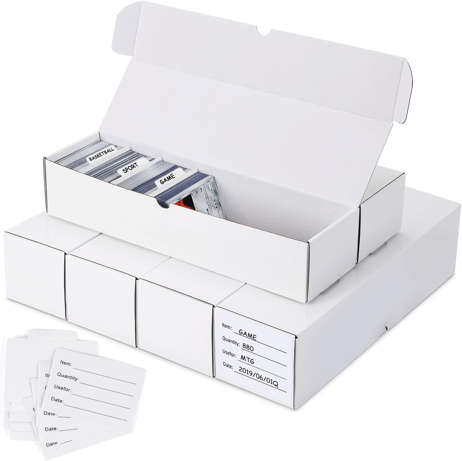 Amazon.com: Trading Card Storage Box - 5 Cardboard Boxes with 600+ Ct ...