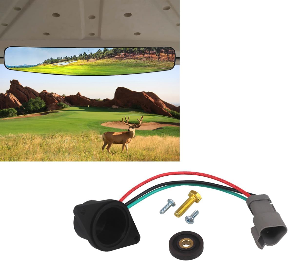 Amazon.com: Golf cart Rear View Mirror and Golf Cart Club Car IQ Speed ...
