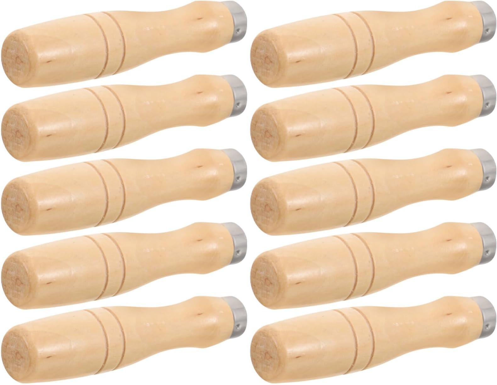 DOITOOL 10PCS 4 Inch Wooden File Handle with Strong Metal Collars for ...