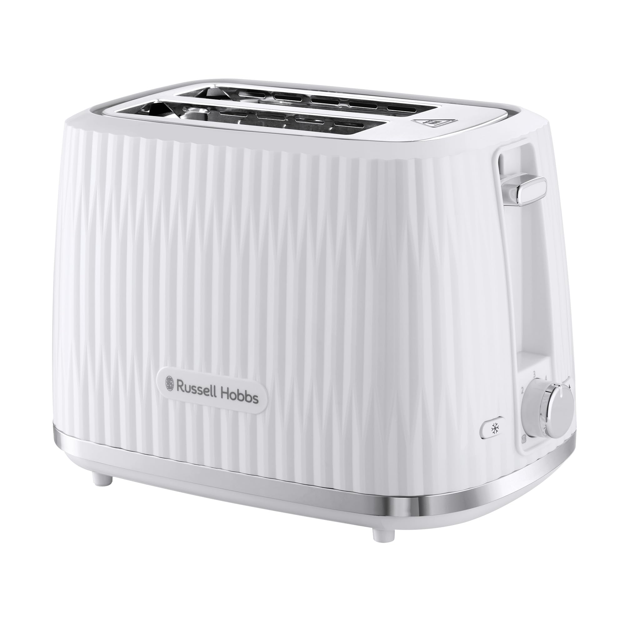 Russell Hobbs Eden 2 Slice Toaster, RHT2737WHT, Textured Design, High ...