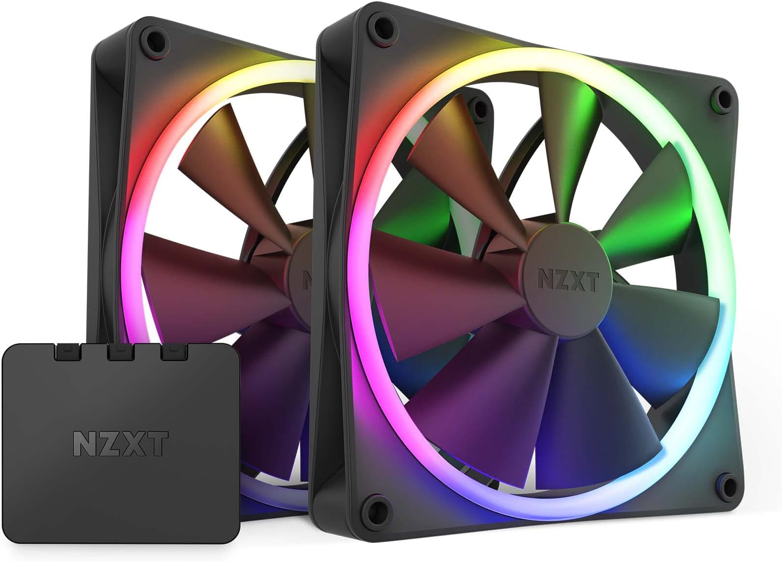 NZXT AER RGB 2-2-Pack of 120mm RGB PWM Fans with Hue 2 Lighting ...