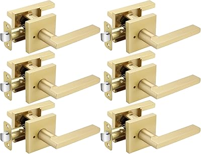 goldenwarm Gold Interior Door Handles, Brushed Gold Privacy Lever Door ...