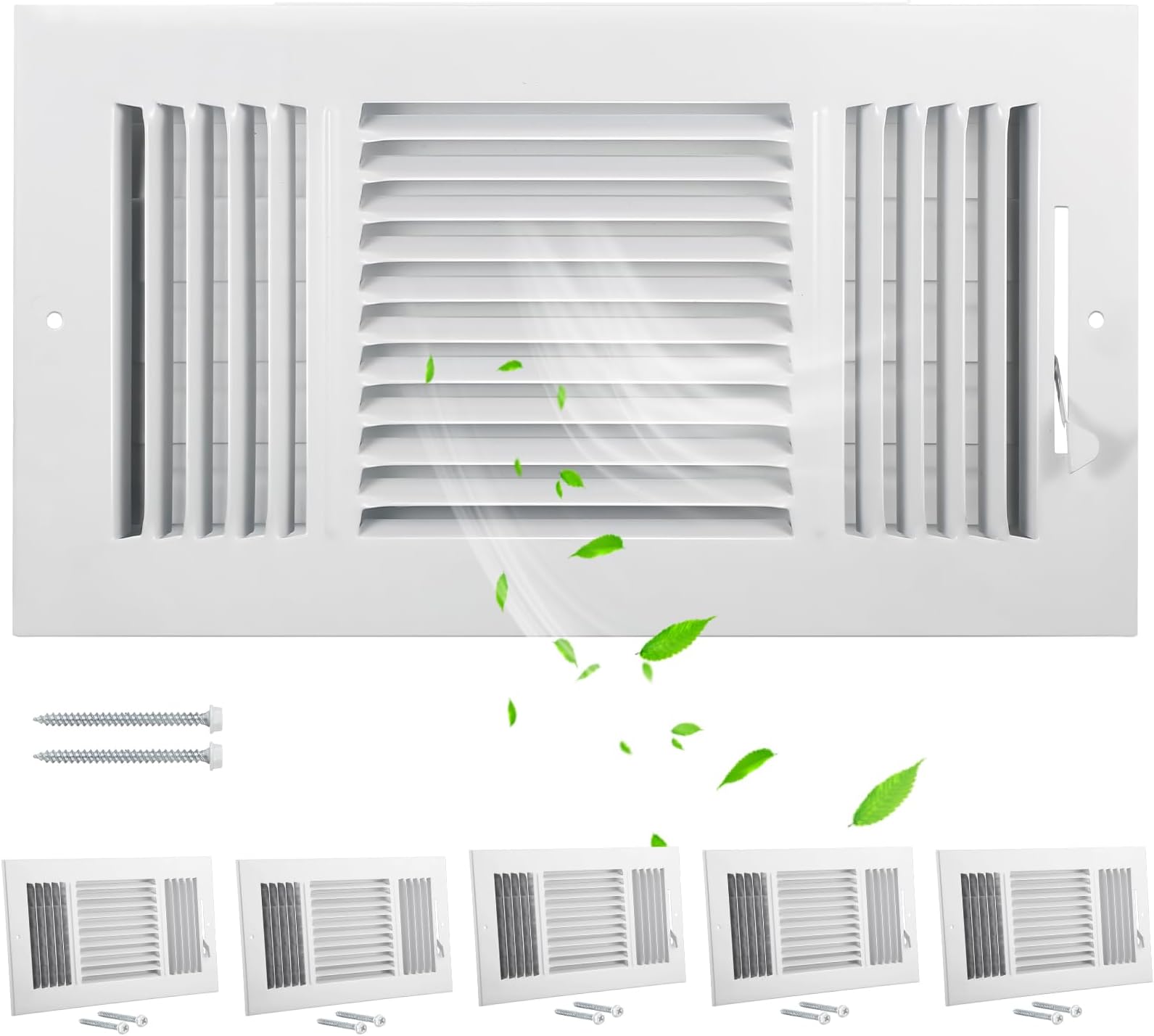 VIHOSE 6 Pcs Vent Covers 12 x 6 Inch HVAC Sidewall Air Ceiling Register ...