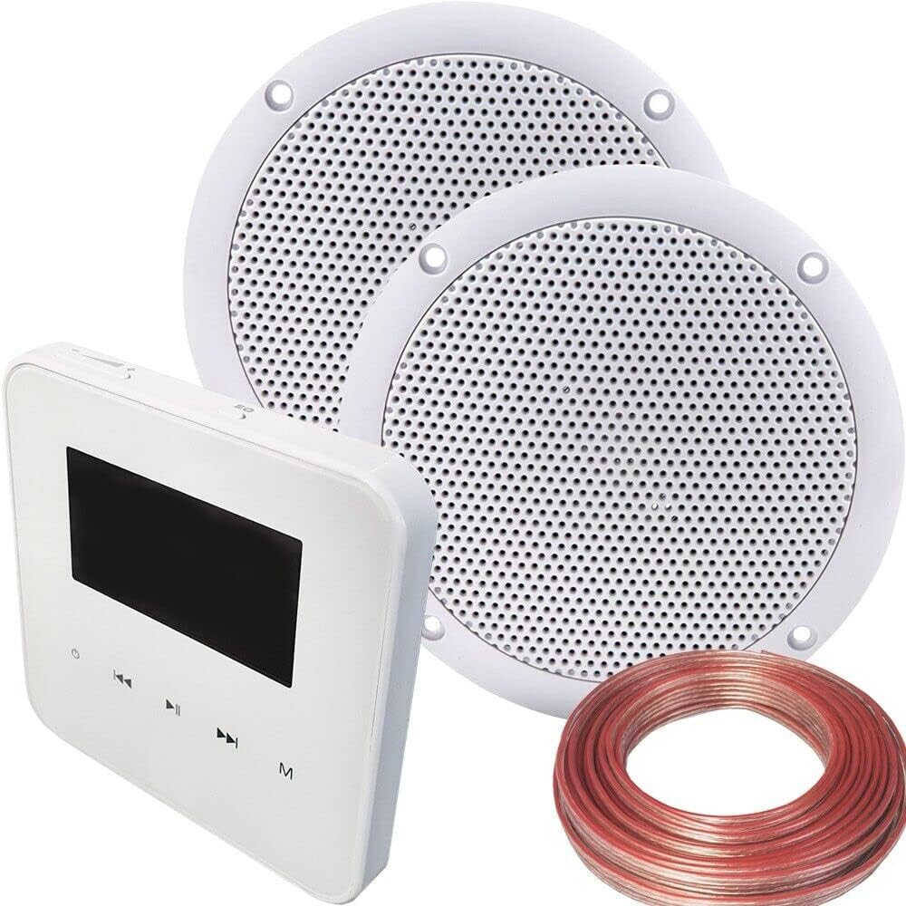 Loops 100W Speaker System - Bluetooth In-Wall Mounted Amplifier - 2x ...