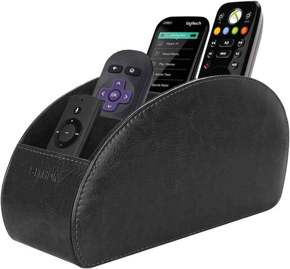 Amazon.com: SITHON Remote Control Holder with 5 Compartments - PU ...