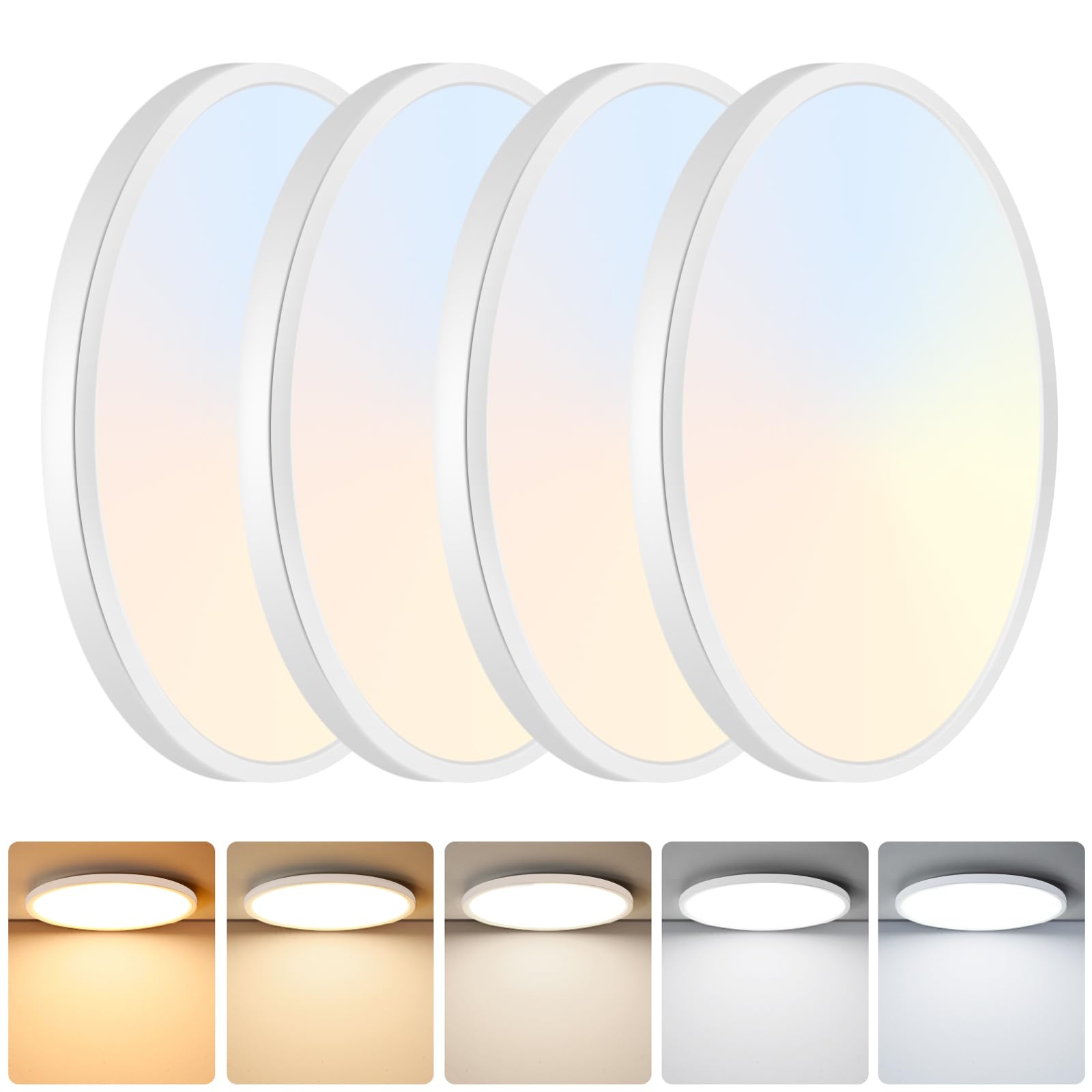 Brightever 9 Inch Flush Mount LED Ceiling Light Fixture, 5-in-1 CCT ...