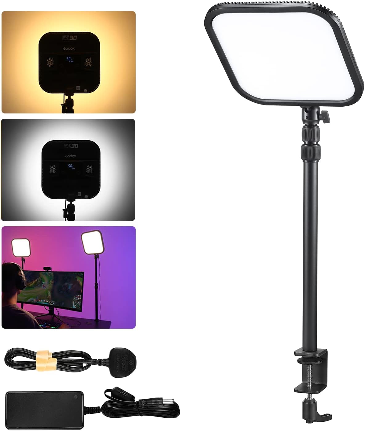 Godox ES30 Kit1 Key Light E-Sports Pannello Luce LED Professionale da ...