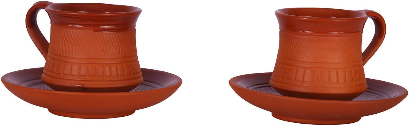 Amazon.com | Odishabazaar Cup Set Handcrafted Terracotta Pottery Chai ...