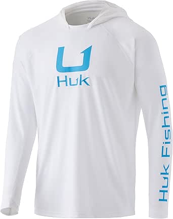 HUK Mens Icon X Hoodie, Fishing With Sun Protection For Shirt, White ...
