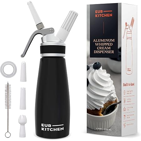 Amazon.com: Manual Whipped Cream Dispenser Aluminum 500ML/1 Pint Cream ...