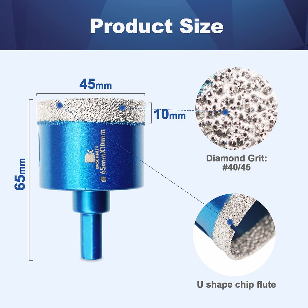 Snapklik.com : Dry Diamond Core Drill Bit Set,BRSCHNITT 1 4/5 Inch ...