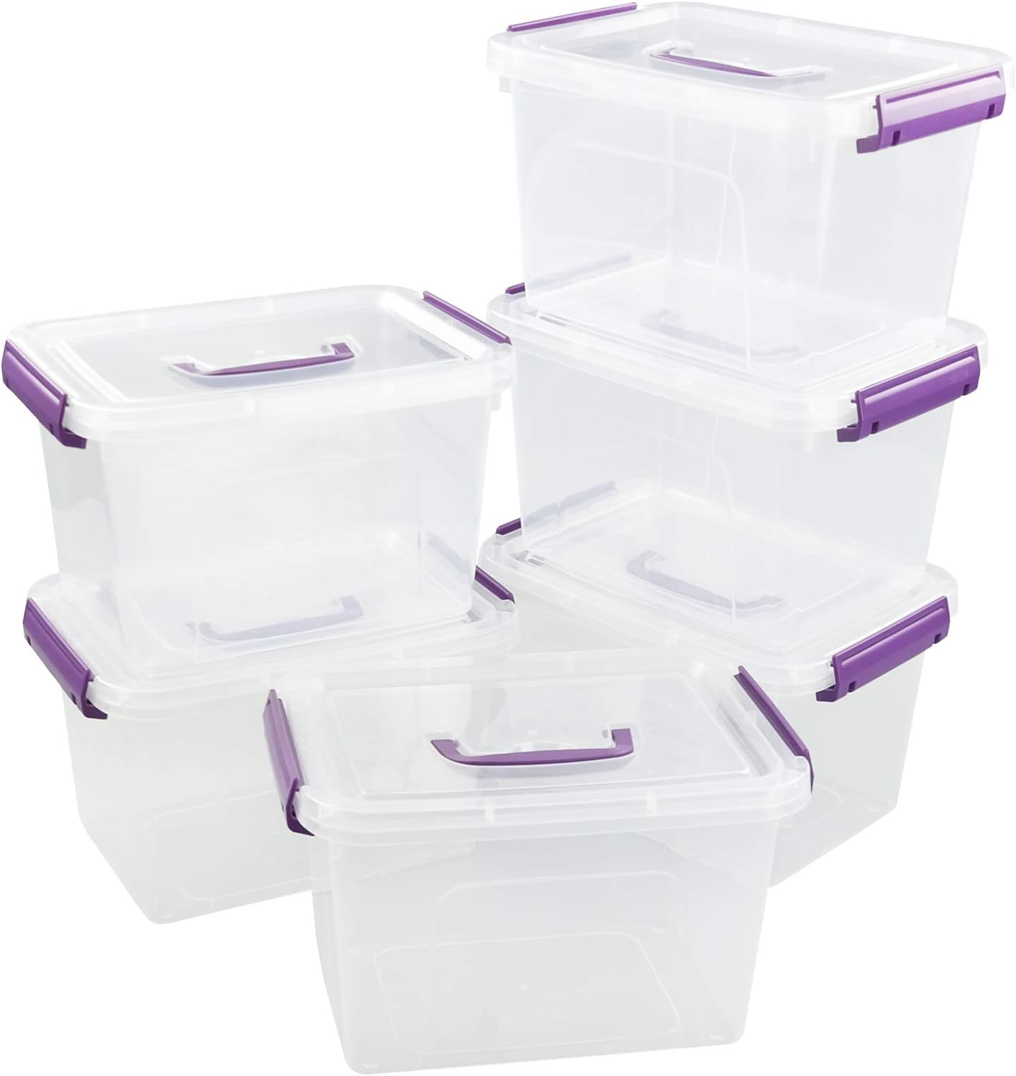 Ucake 10 L Plastic Storage Box with Lids and Handles, 6 Packs : Amazon ...
