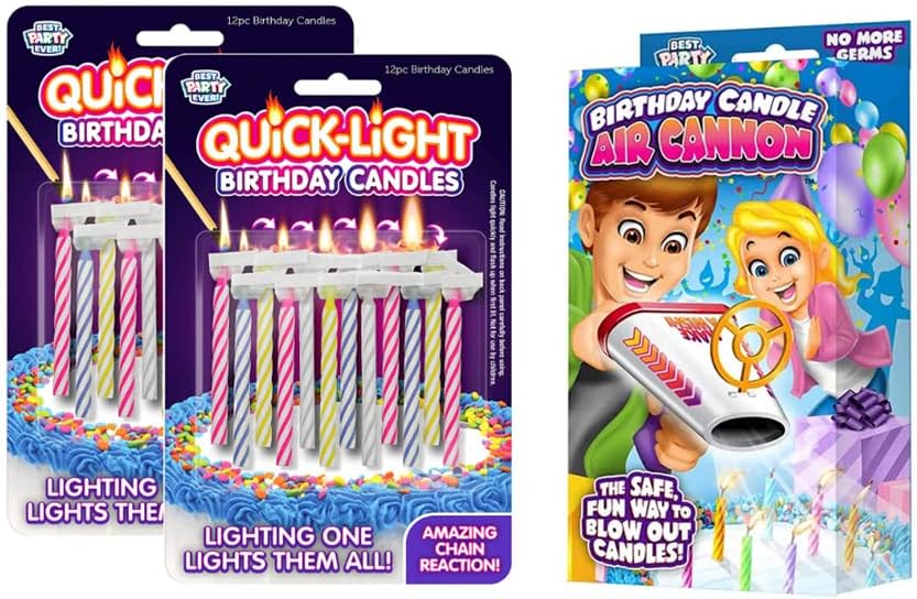 Amazon.com: BEST PARTY EVER! 24 Quick Light Candles with 1 Birthday ...