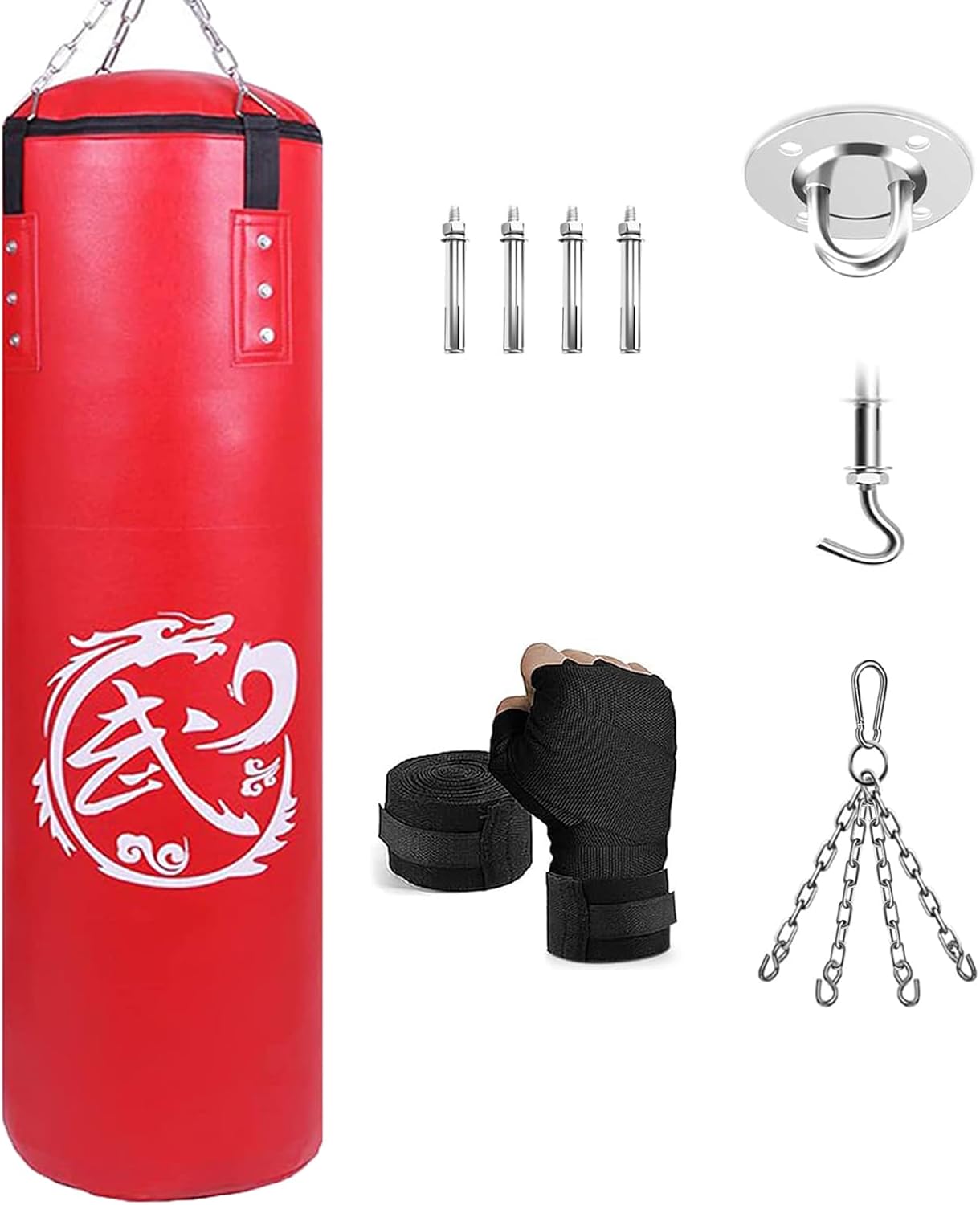 Amazon.com : 47.2inch Hanging Punching Bag for Adult, Non Tear PU ...