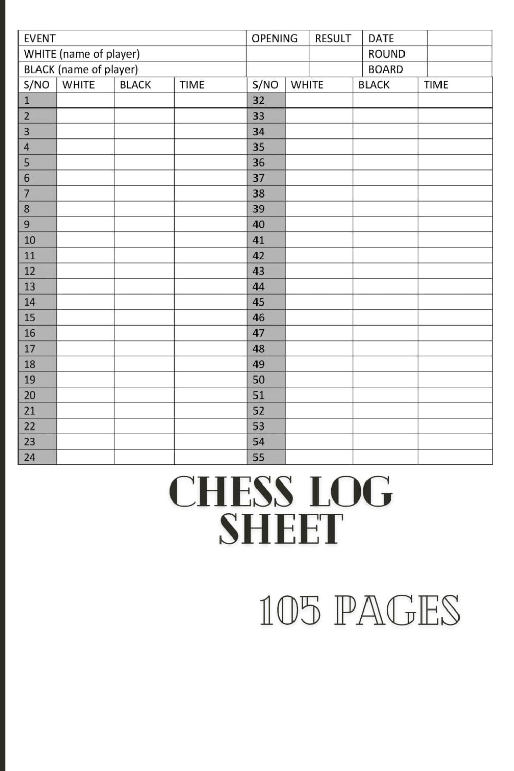 Chess log sheet: log book: bookstore, bishop: Amazon.com: Books