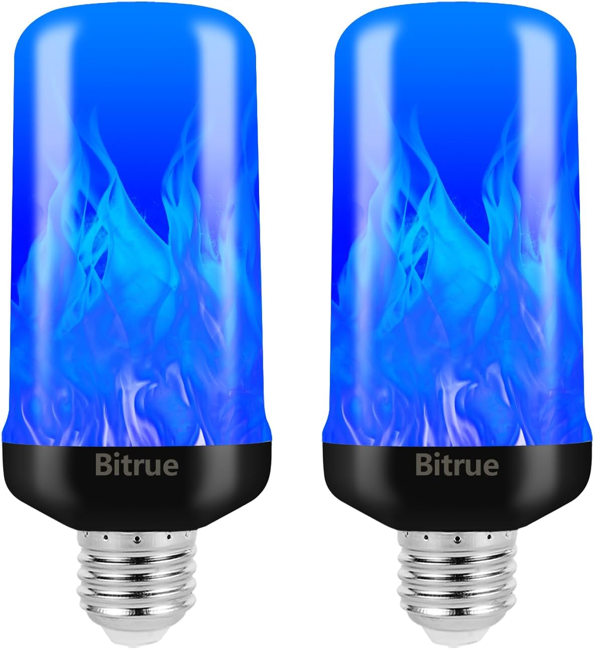 Texsens LED Blue Flame Effect Light Bulbs - 4 Modes Flickering Fire ...