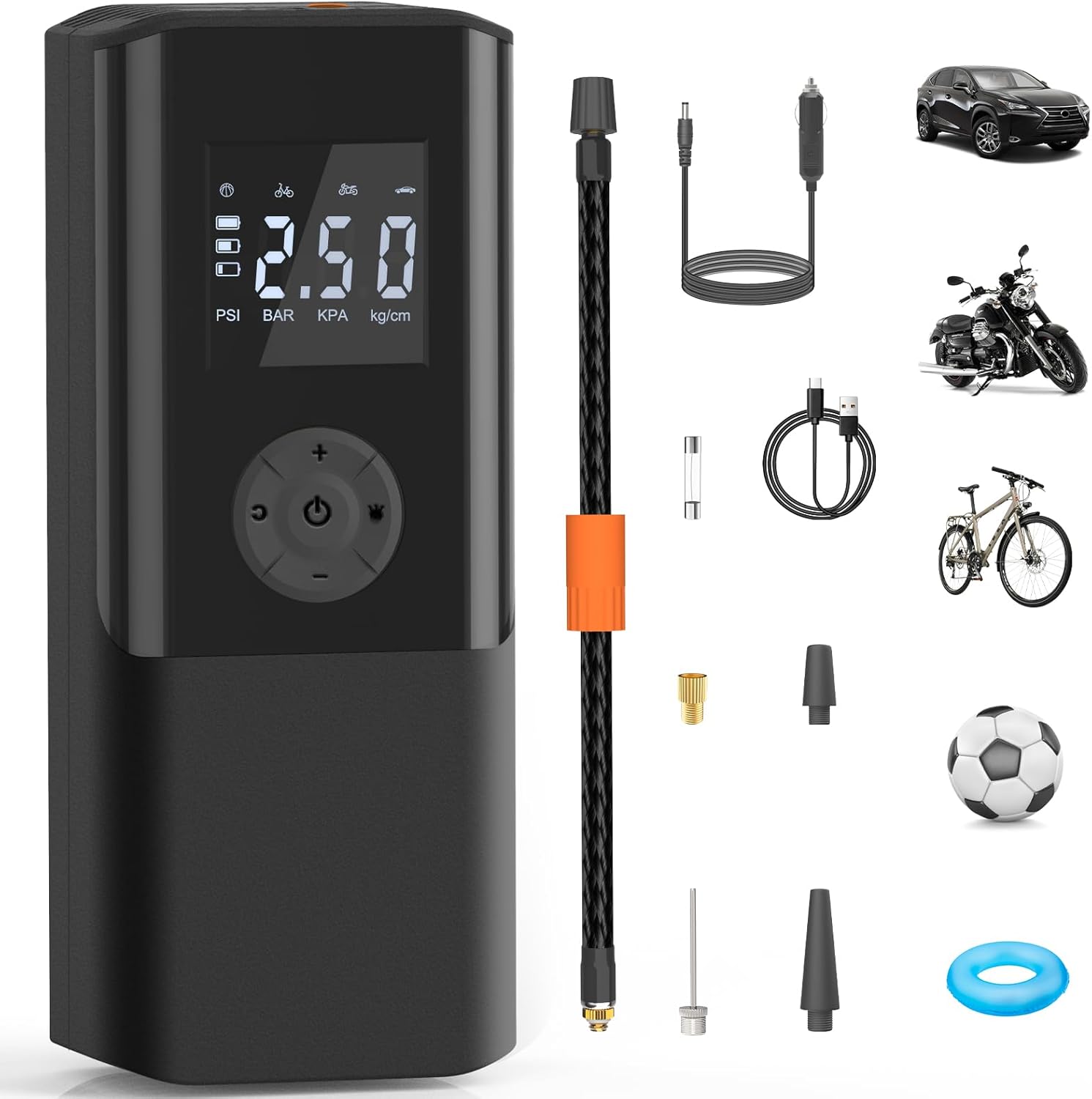 AOKBON 150PSI Compressore Aria Portatile Auto 3 * 2000mAh Mini ...