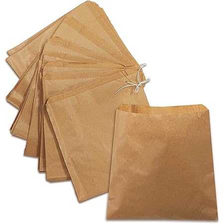 The Paper Bag company Kraft Paper Bags, Brown, 10 x 10-Inch, Pack 100 ...