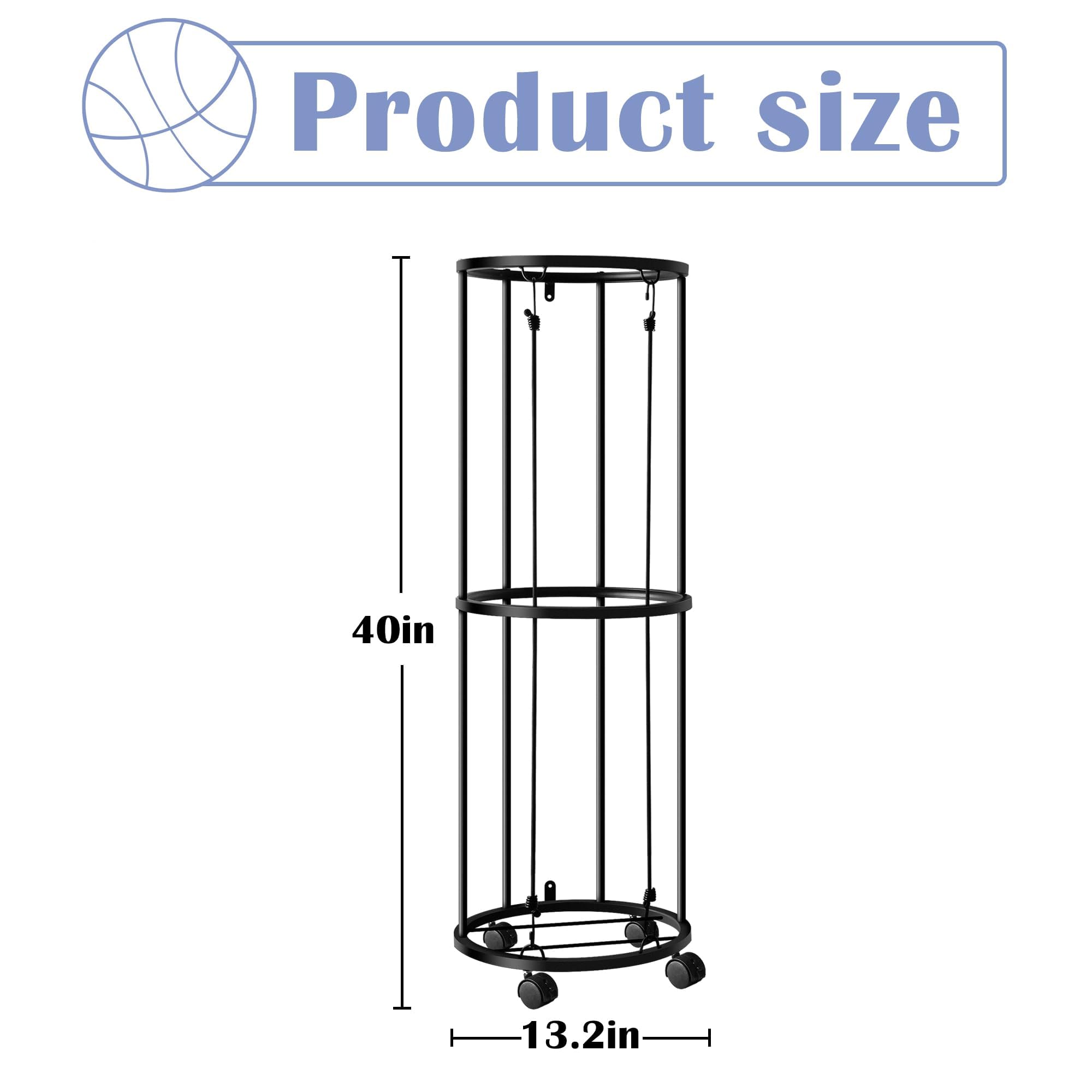Snapklik.com : Columnar Vertical Ball Racks- 40x13.2 Inch Rolling ...