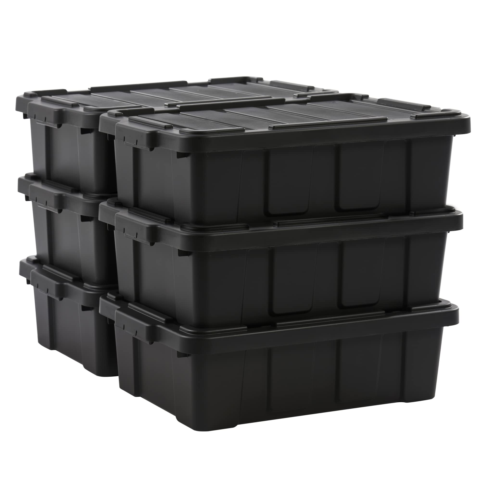 Iris Ohyama Heavy Duty Organisation Boxes, 25L, 6er-Set, Rot, Kompakt ...