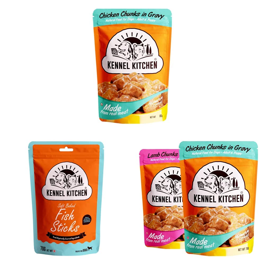 Kennel Kitchen Puppy and Adult Wet Dog Food Chicken Chunks in Gravy ...