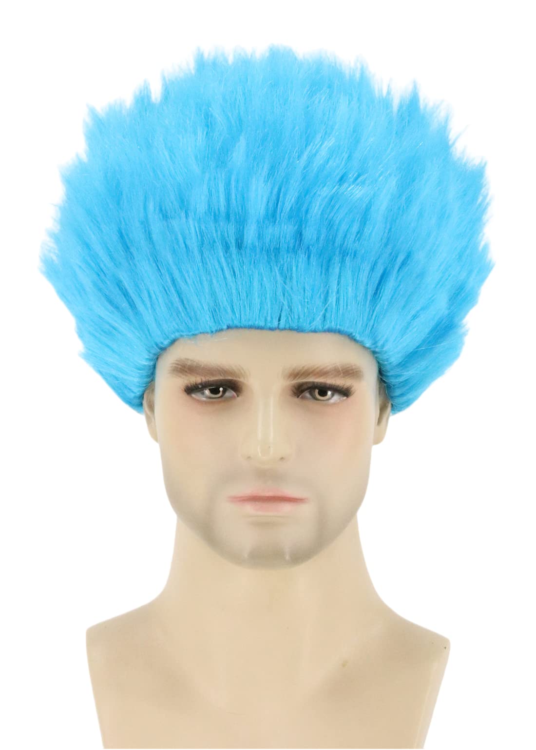 Amazon.com: Topcosplay Unisex Halloween Costume Wig Blue Short Spiked ...