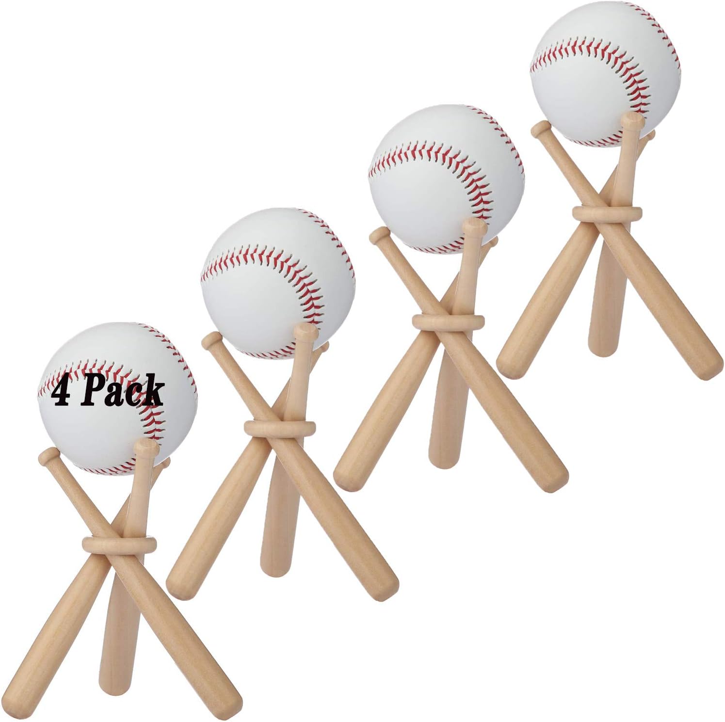 Amazon.com: BaseGoal Wooden Baseball Softball Stand Display Consists of ...