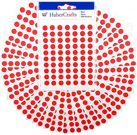 8mm Red Dot Stickers - Easy Peel Self-Adhesive Circle Labels for Colour ...