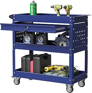 Amazon.com: Tooremine 3 Tier Rolling Tool Cart,330 lb Capacity Utility Carts on Wheels,Metal ...
