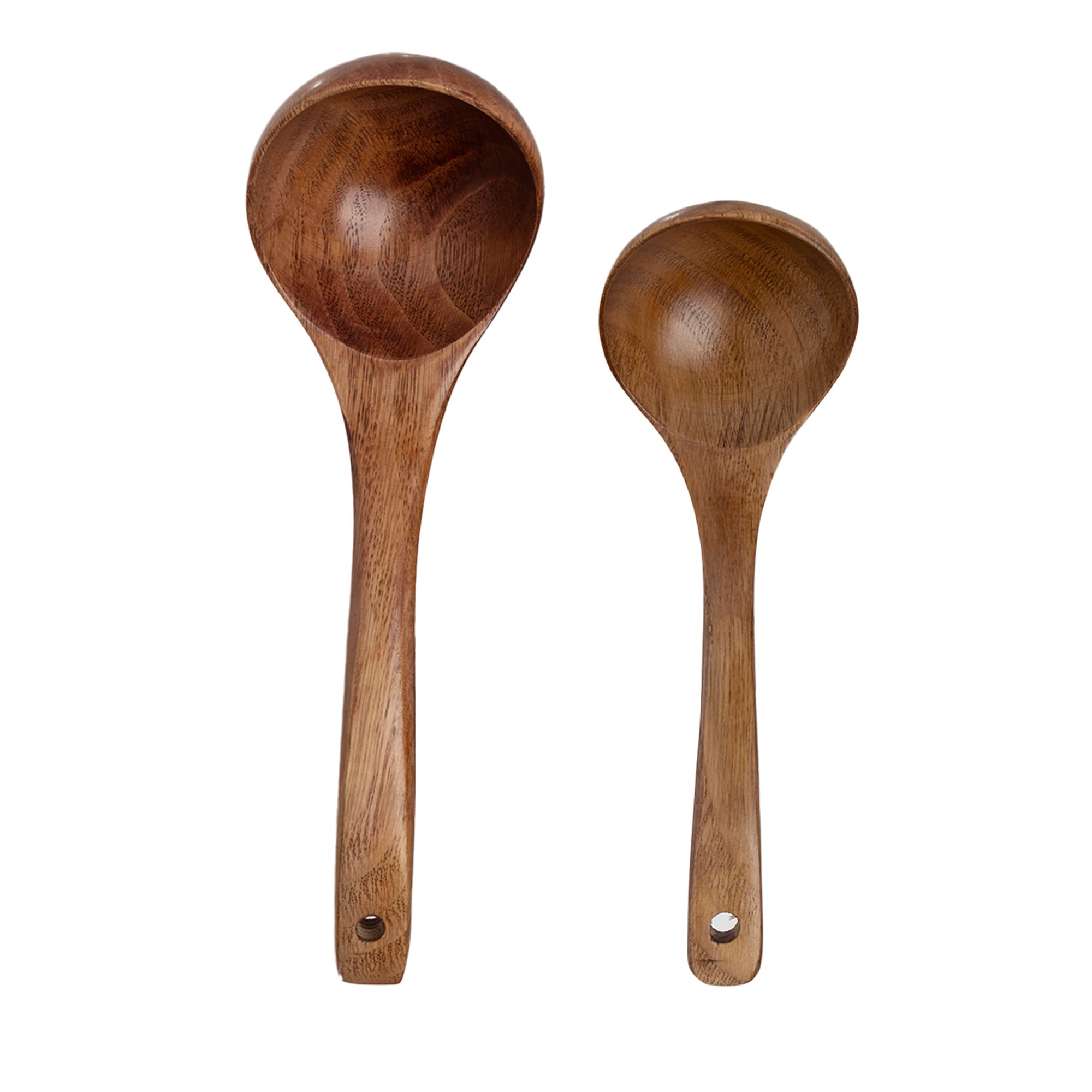 Amazon.com: EORTA Set of 2 Wooden Spoons for Cooking 2 Sizes Deep Ladle ...