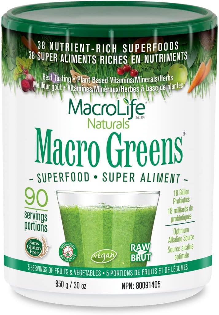 MacroLife Naturals Macro Greens Powder - 38 Superfood Mineral, Enzyme ...