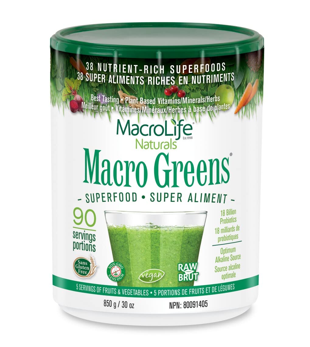 MacroLife Naturals Macro Greens Superfood – 850g/30oz - 90 Servings ...