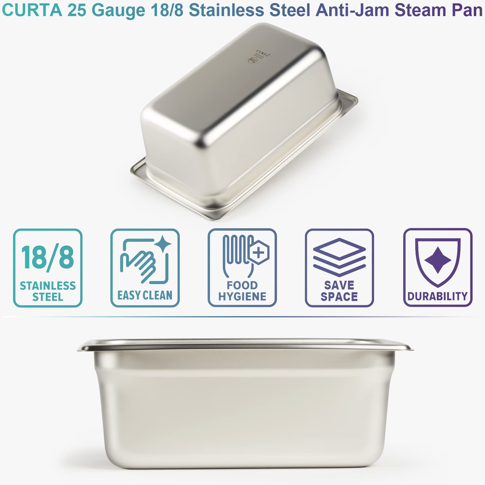 Stainless Steel With Lids – 1/6 Size Steam Table Pans For Buffet ...