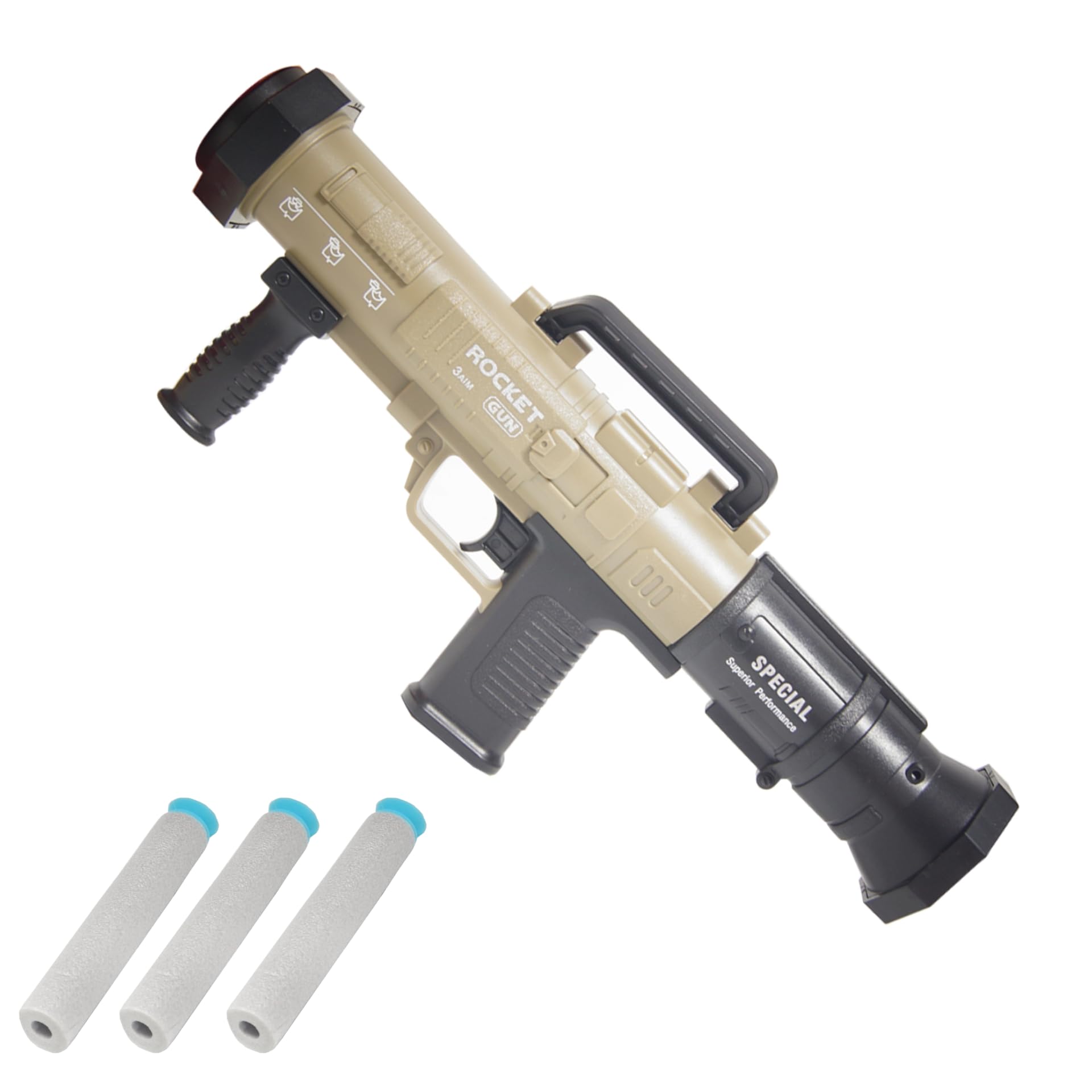 TOYPAPA Gun Toys Boys- Rocket Launcher Type Small Size Kids Gun with 3 ...