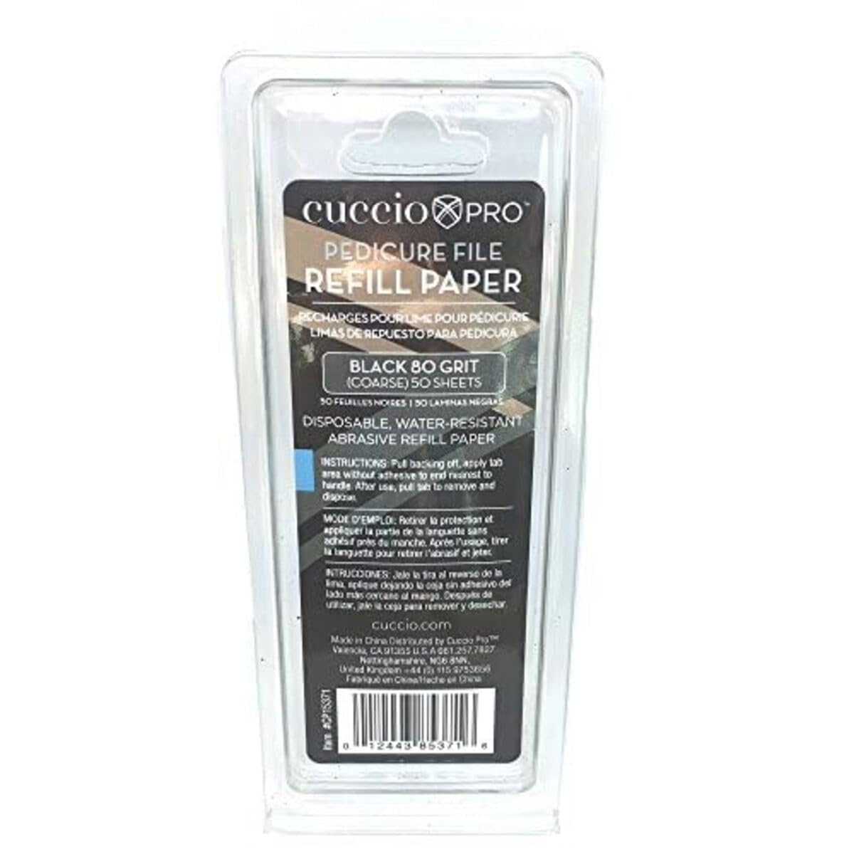 Amazon.com : Cuccio Pro Pedicure File Refills – 80 Grit Black Abrasive ...