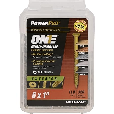 Amazon.com: Power Pro Premium One Multi-Material Flat Head Screws ...