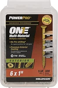 Amazon.com: Power Pro Premium One Multi-Material Flat Head Screws ...