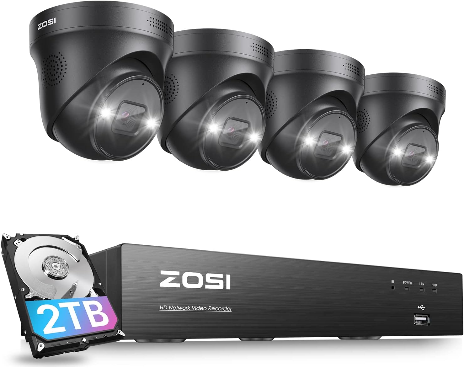 Amazon.com: ZOSI 4K Spotlight PoE Security Camera System & 1Pcs ZOSI 4K ...