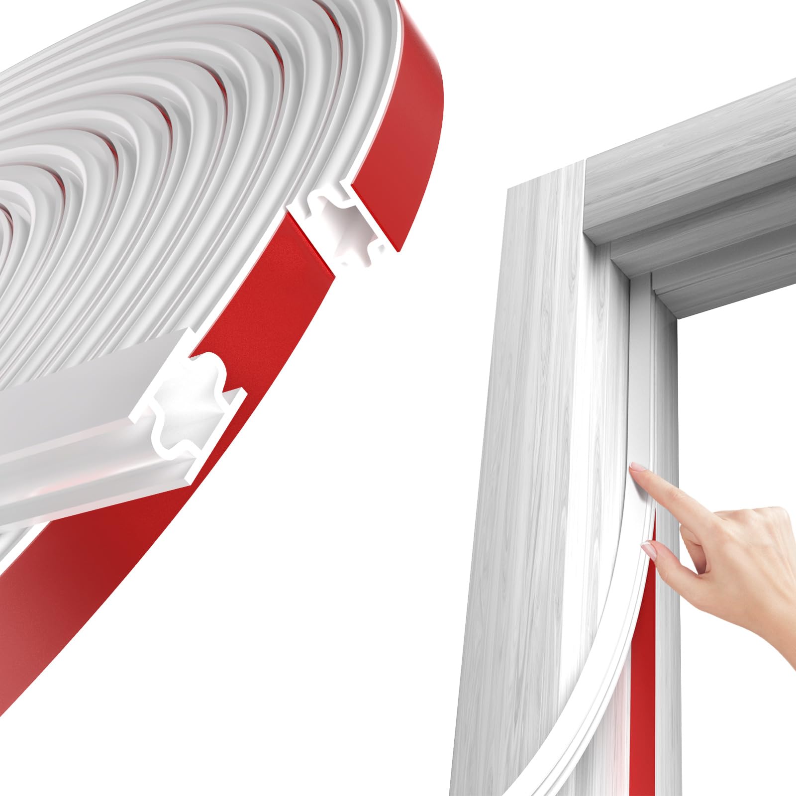 JSIWOTH Weather Stripping, White D-Shaped Rubber Seal Strip for Doors ...