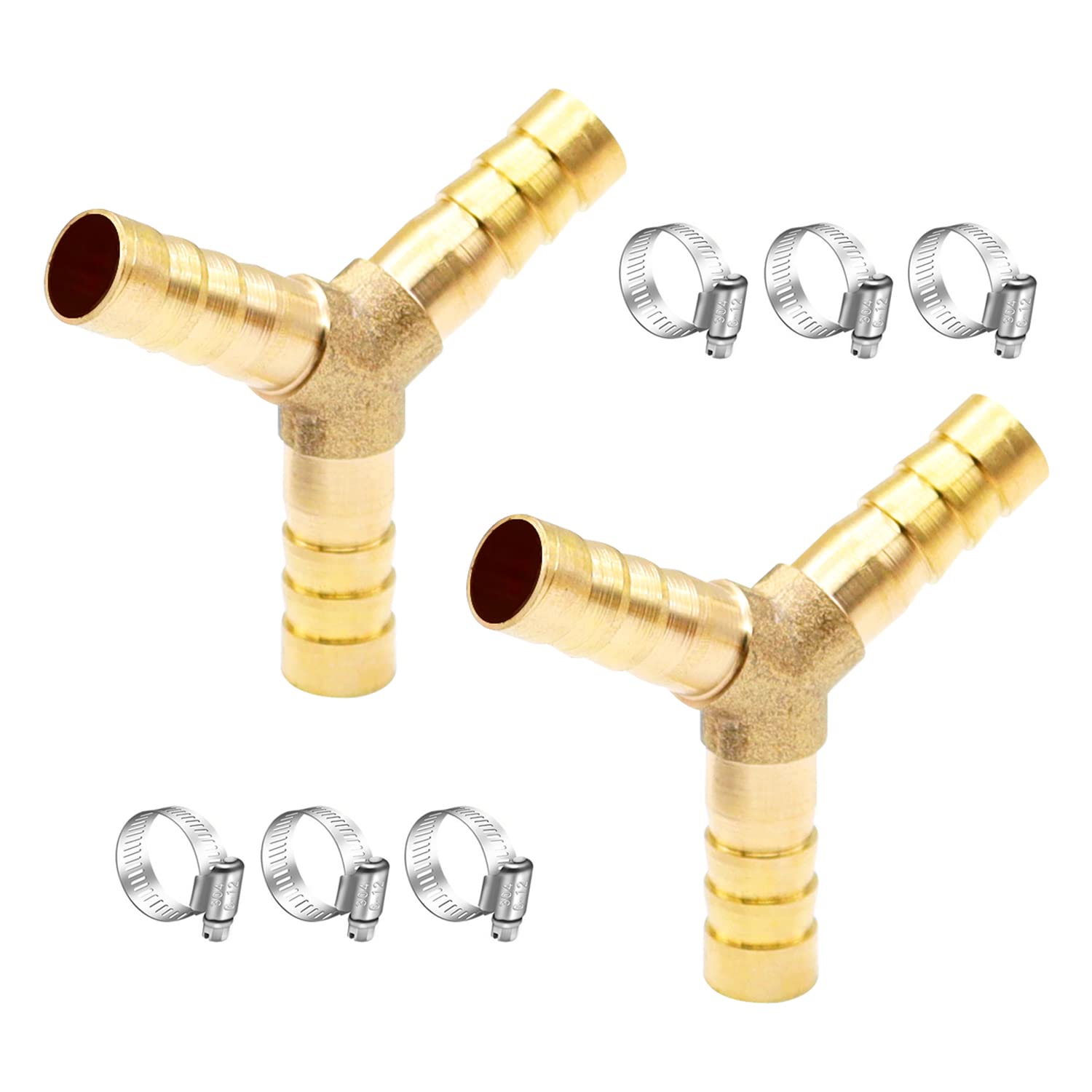 Snapklik.com : Tnuocke 2pcs Metaland Brass 5/16" Hose Barb 3 Way Union ...